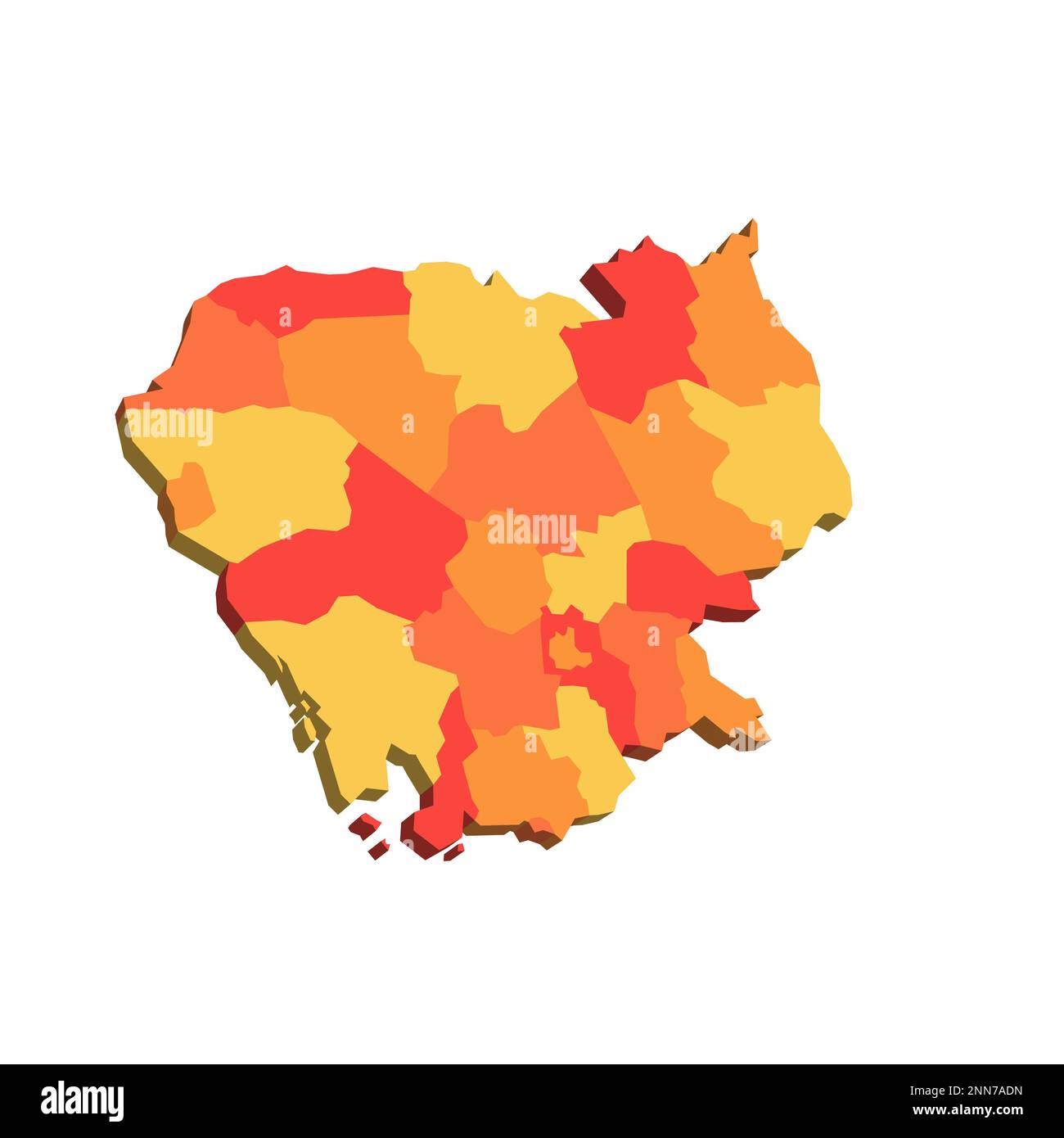 Cambodia political map of administrative divisions - provinces and ...
