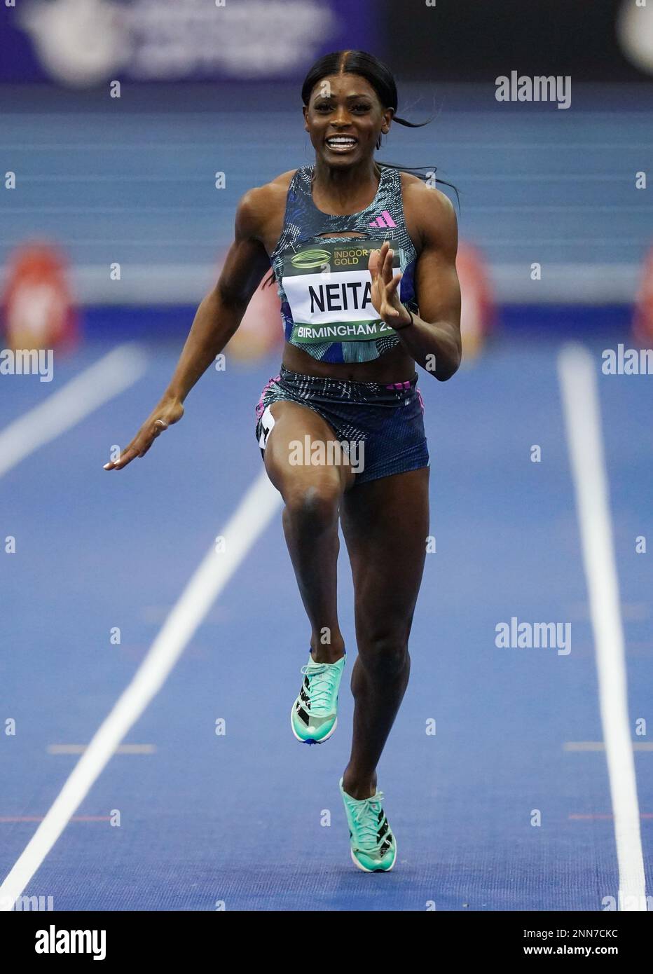 Daryll Neita wins the Women's 60m Heat during the Birmingham World ...