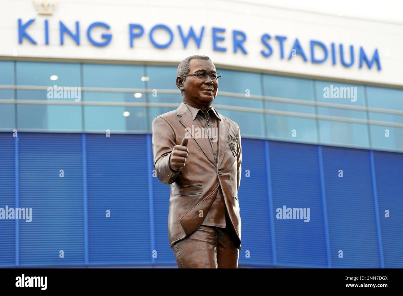 A statue of former Leicester City chairman Vichai Srivaddhanaprabha ...