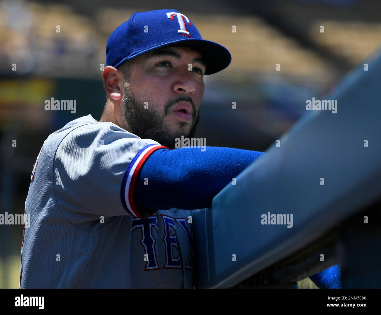 LOS ANGELES, CA - JUNE 13: Jose Trevino (23) of the Texas Rangers in ...