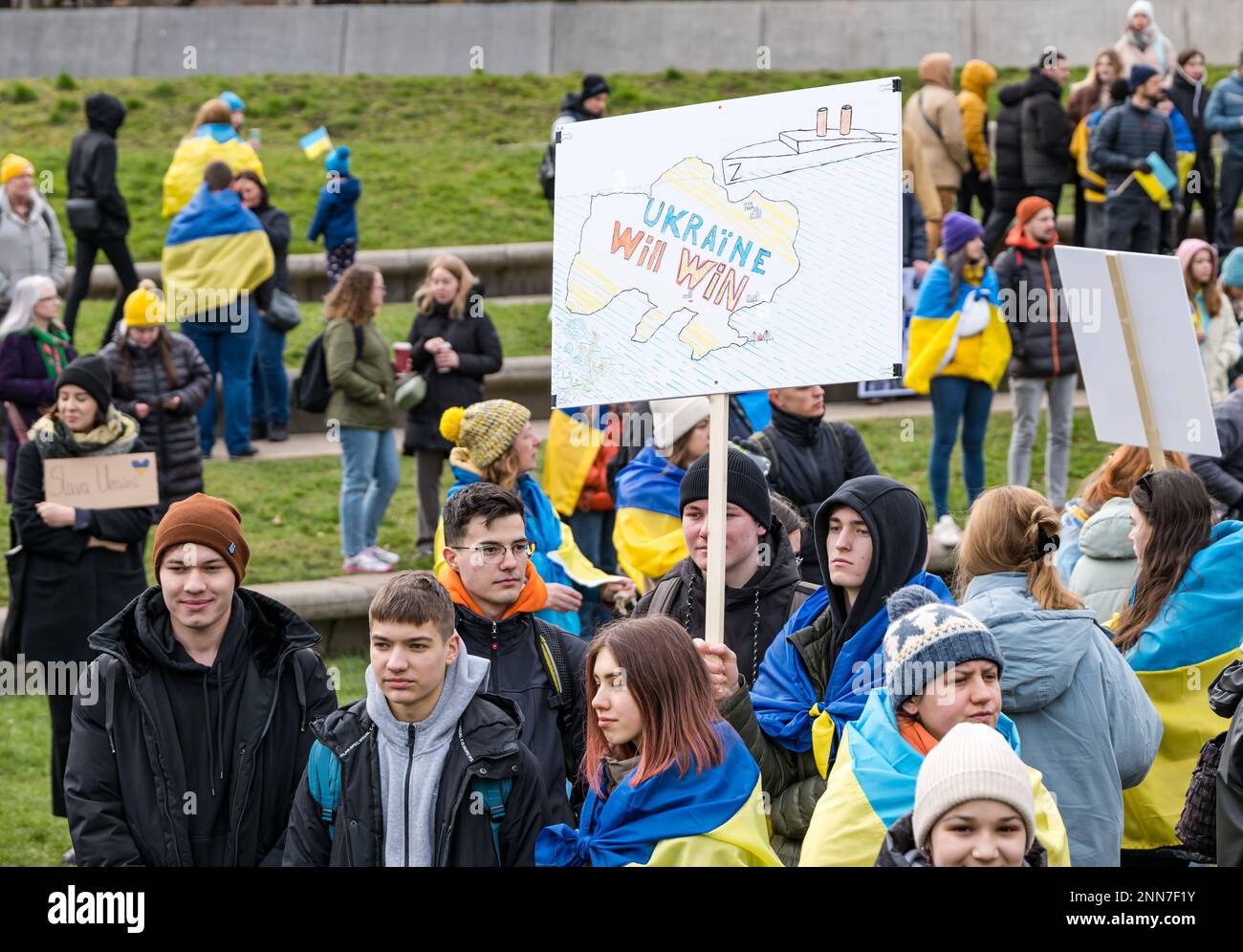 Edinburgh, Scotland, UK, 25th February 2023. Ukraine Forever march: a ...