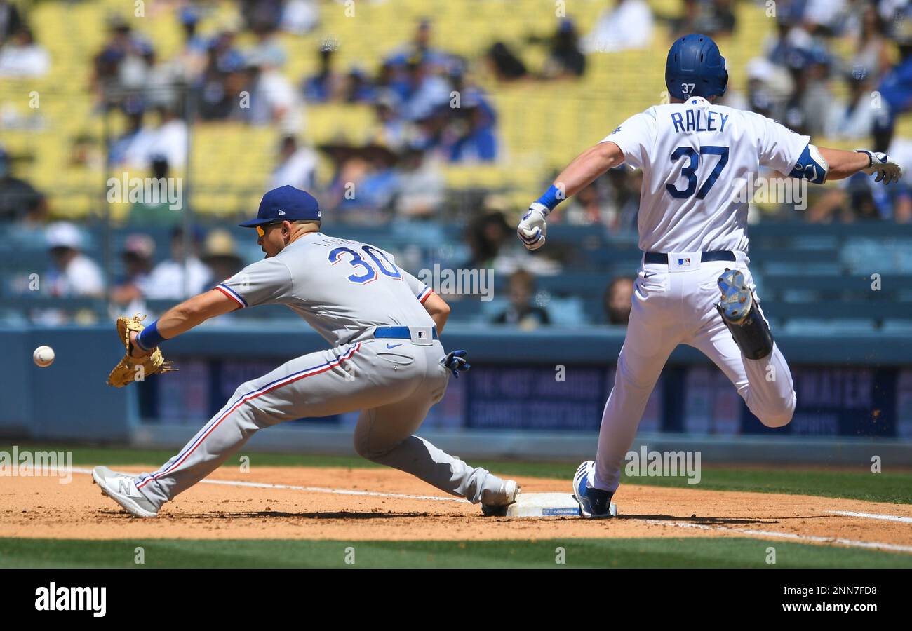 LOS ANGELES, CA - JUNE 13: Luke Raley (37) of the Los Angeles Dodgers ...