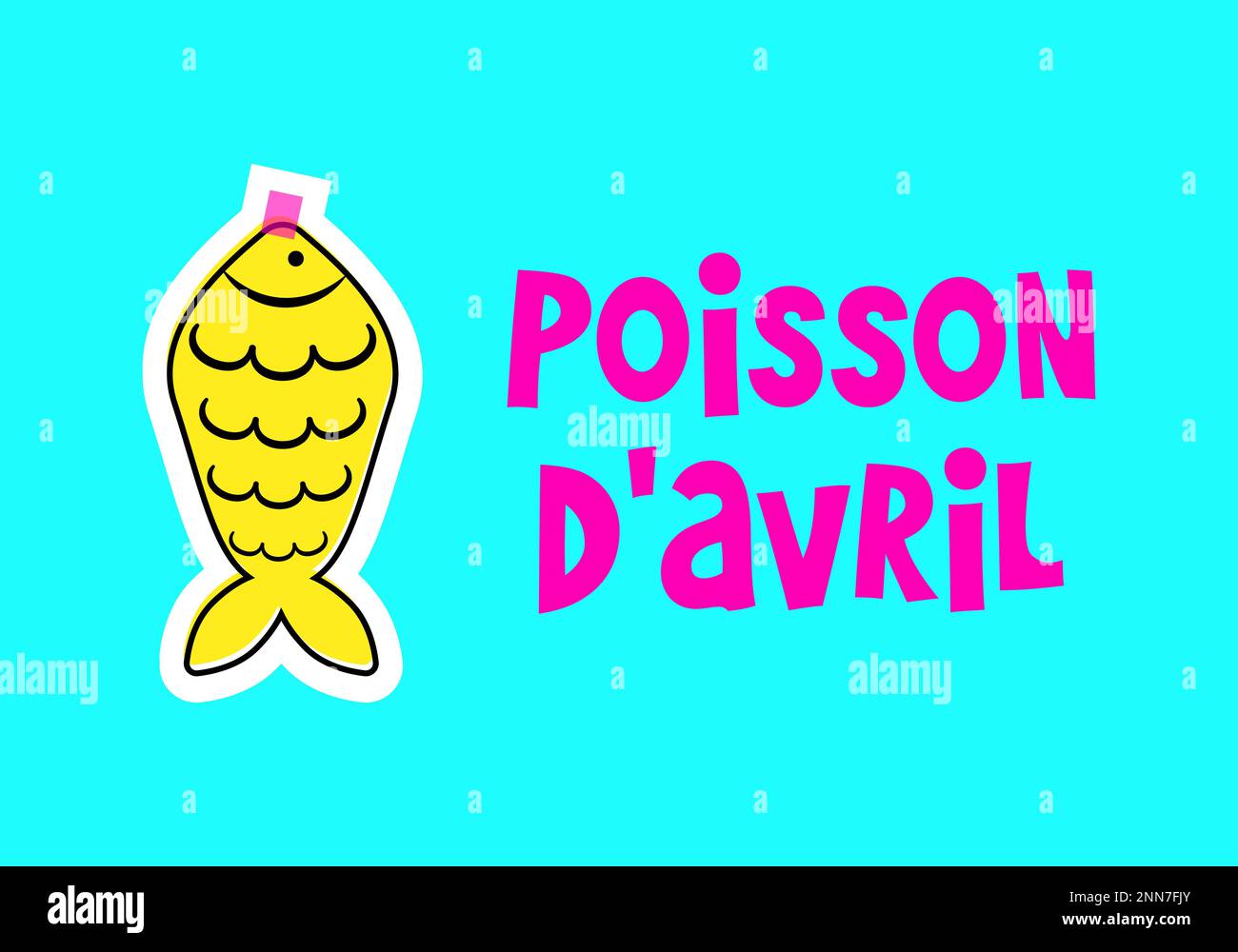 French April Fool's Day. Poisson d'avril. Vector design for card ...