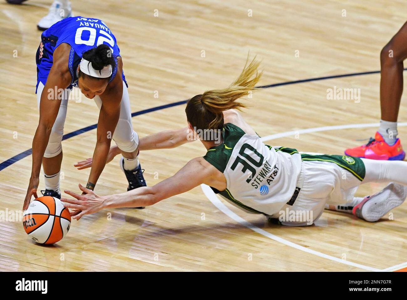 Connecticut Sun guard Briann January (20) takes the ball away from ...