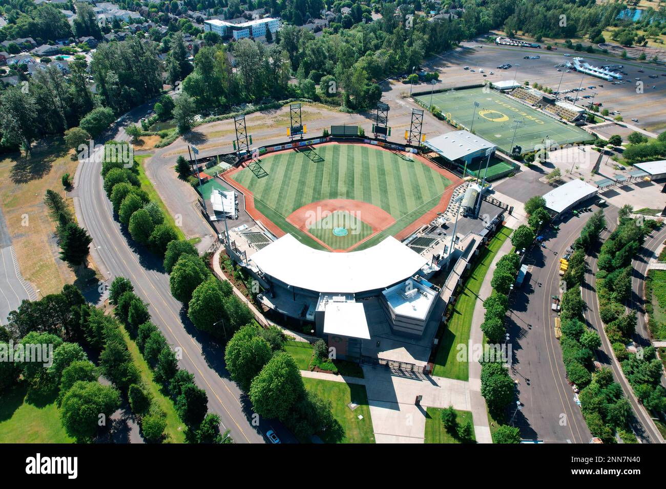 An aerial view of PK Park on the campus of University of Oregon, Saturday, June 12, 2021, in ...