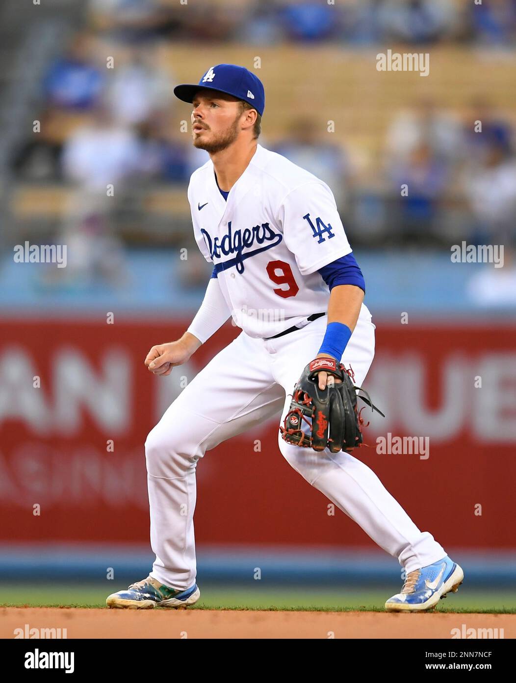 LOS ANGELES, CA - JUNE 11: Gavin Lux (9) of the Los Angeles Dodgers ...