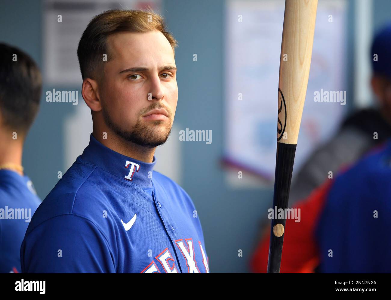 LOS ANGELES, CA - JUNE 11: Nate Lowe (30) of the Texas Rangers in the ...