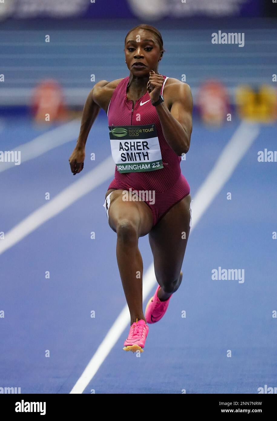 Dina Asher-Smith wins the Women's 60m Heat during the Birmingham World ...