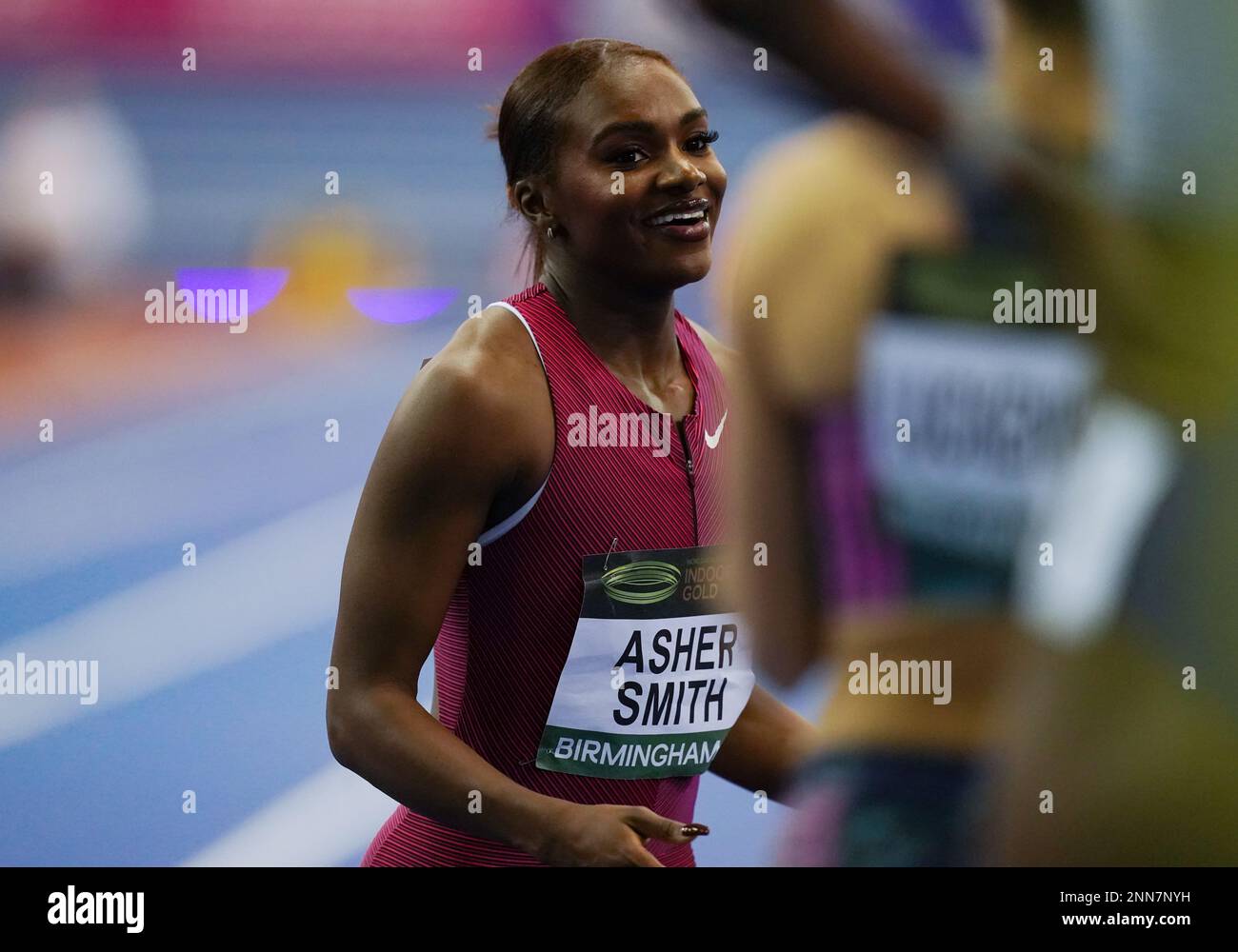 Dina Asher-Smith wins the Women's 60m Heat during the Birmingham World ...