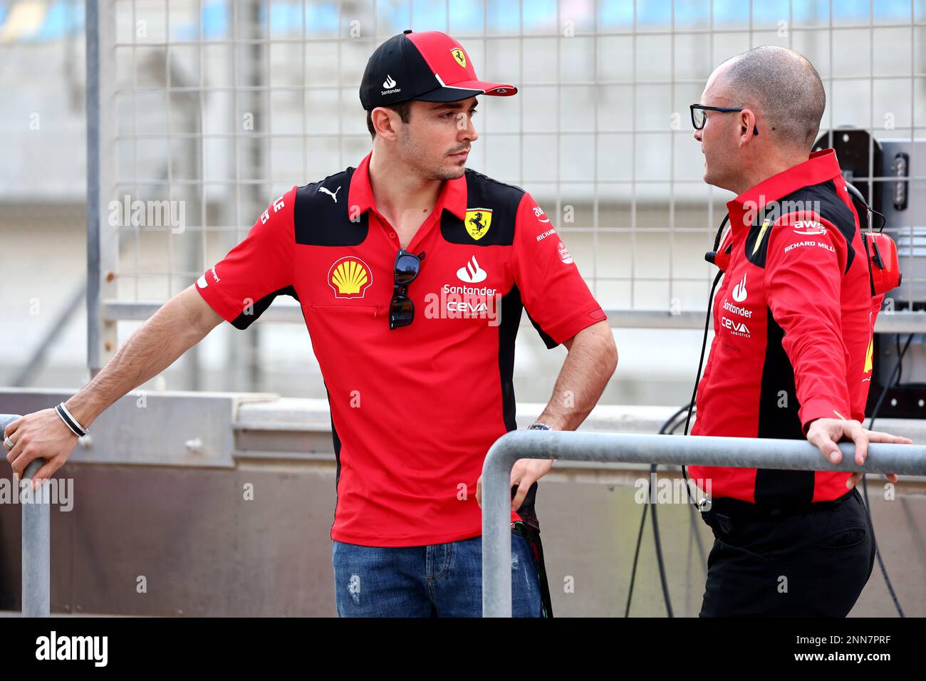 Sakhir, Bahrain. 25th Feb 2023. (L to R): Charles Leclerc (MON) Ferrari ...