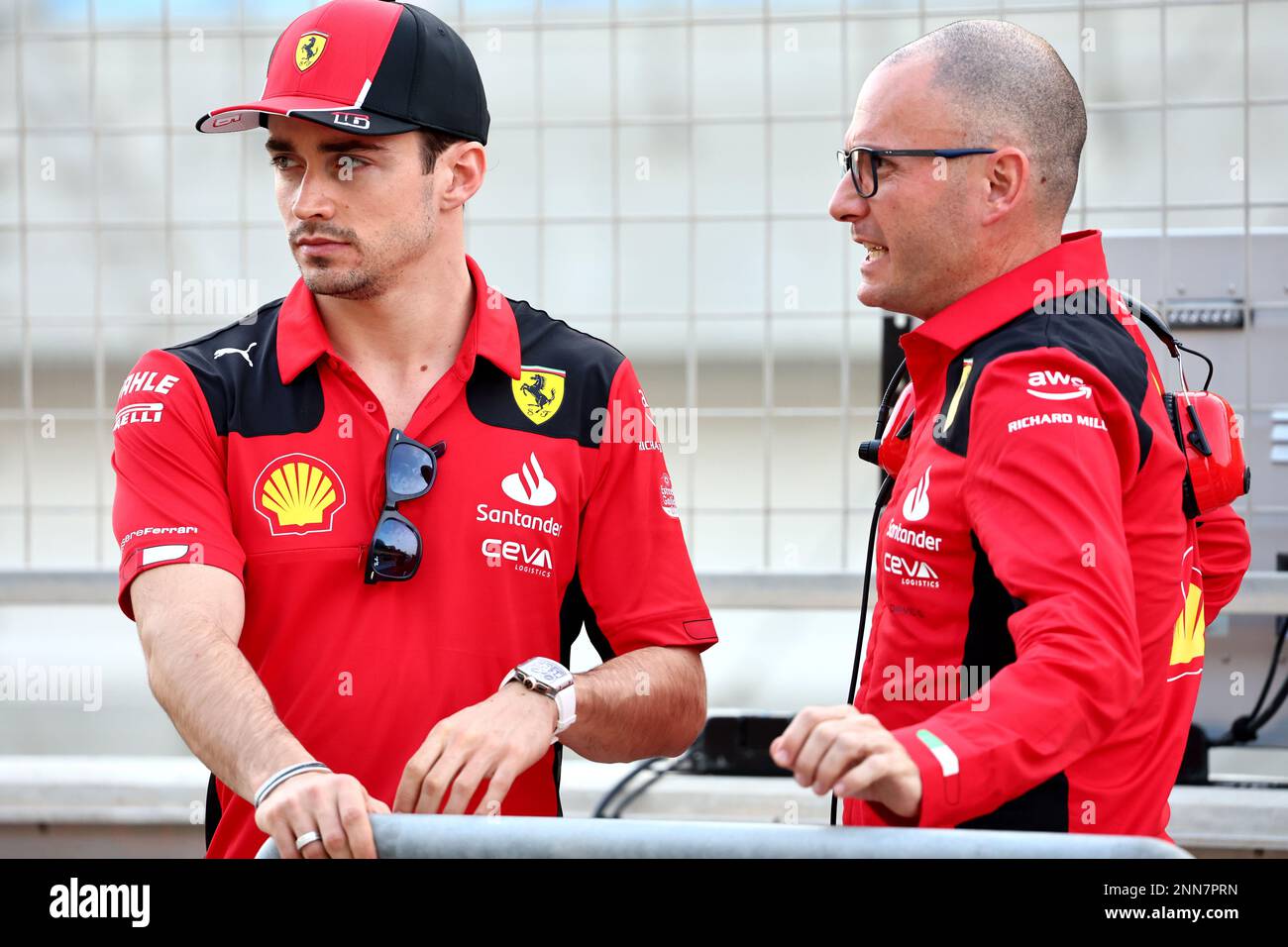 Sakhir, Bahrain. 25th Feb 2023. (L to R): Charles Leclerc (MON) Ferrari ...