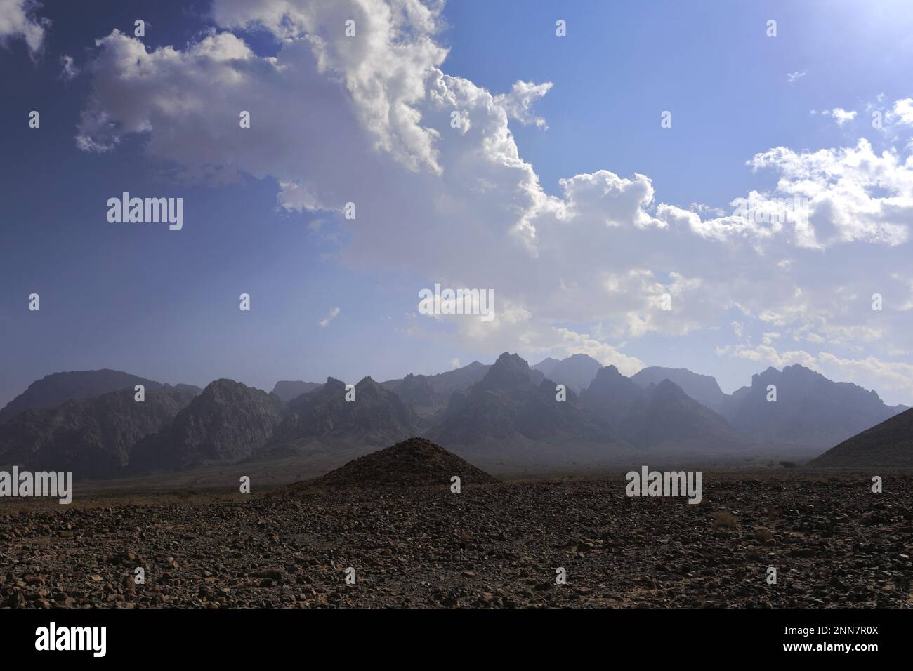 View over the Hamada rocky landscape in Wadi Feynan, Al-Sharat, Wadi ...