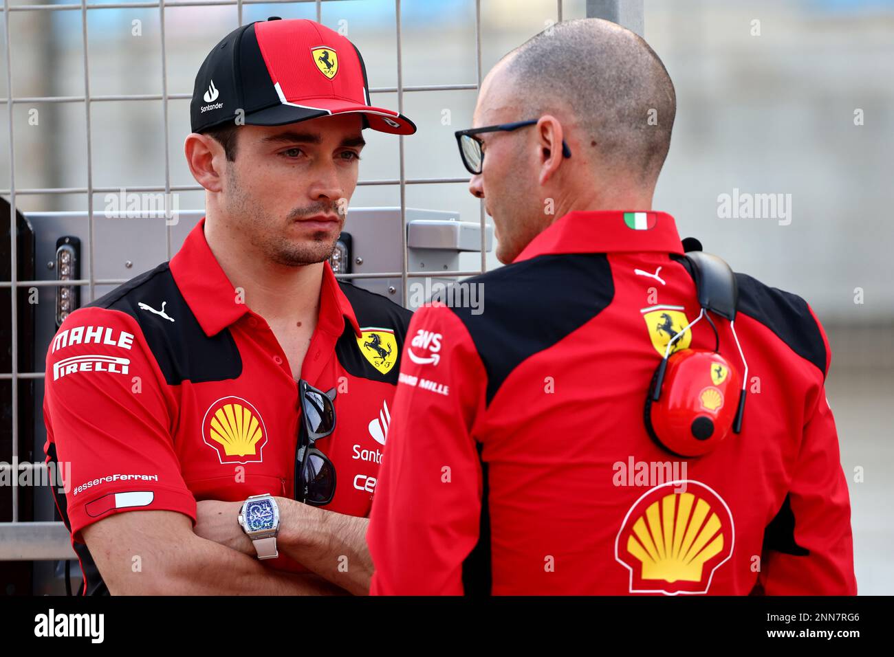 Sakhir, Bahrain. 25th Feb 2023. (L to R): Charles Leclerc (MON) Ferrari ...