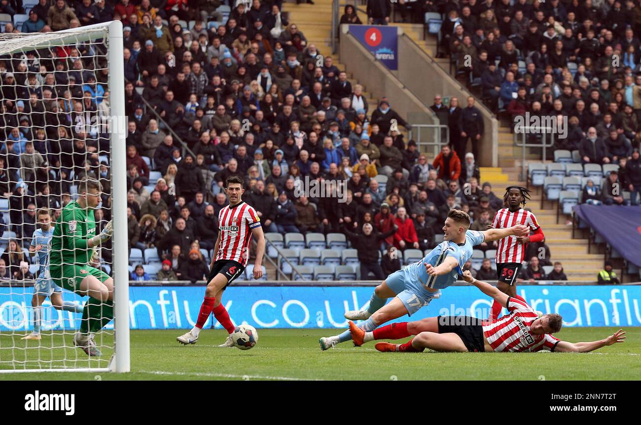 Coventry City's Viktor Gyokeres scores their side's second goal of the ...