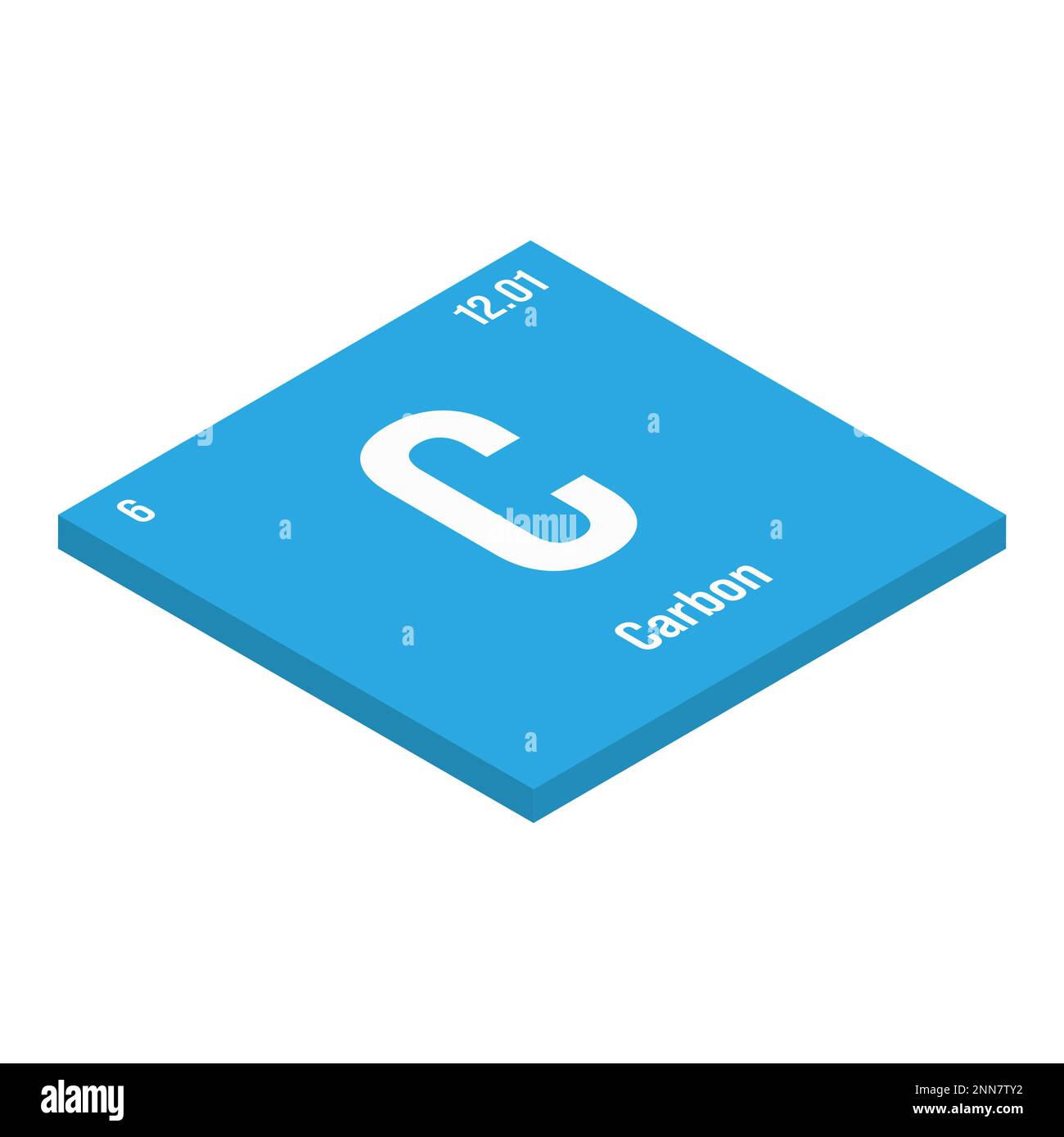 Carbon, C, periodic table element with name, symbol, atomic number and ...