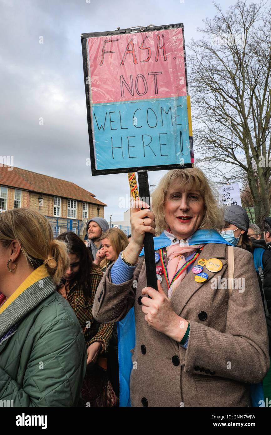 London, UK, 25th Feb 2023. More than 500 activists from 'Stand Up to ...