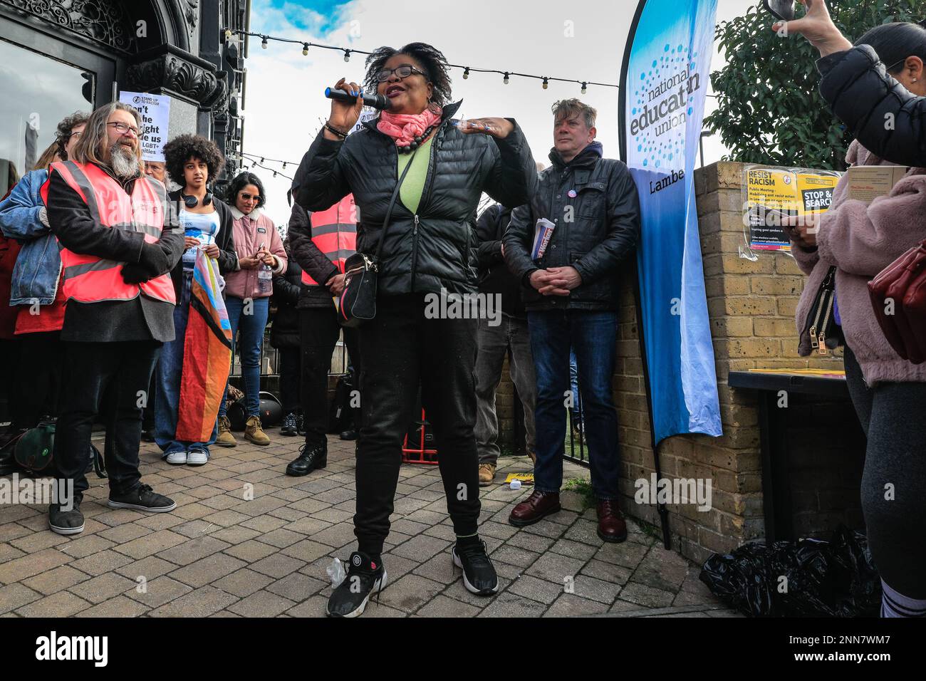 London, UK, 25th Feb 2023. More than 500 activists from 'Stand Up to ...