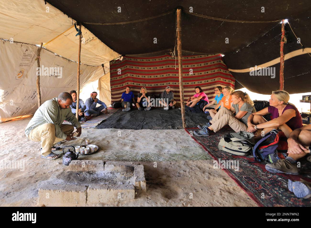 Traditional Bedouin camp, Wadi Feynan, Al-Sharat, Wadi Araba Desert ...