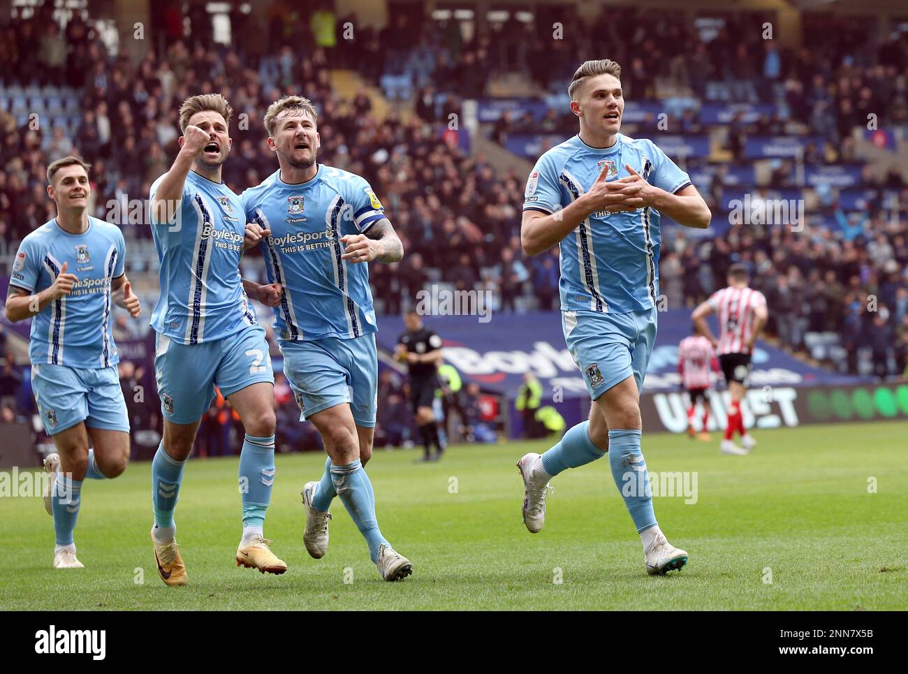 Coventry City's Viktor Gyokeres celebrates scoring their side's second ...