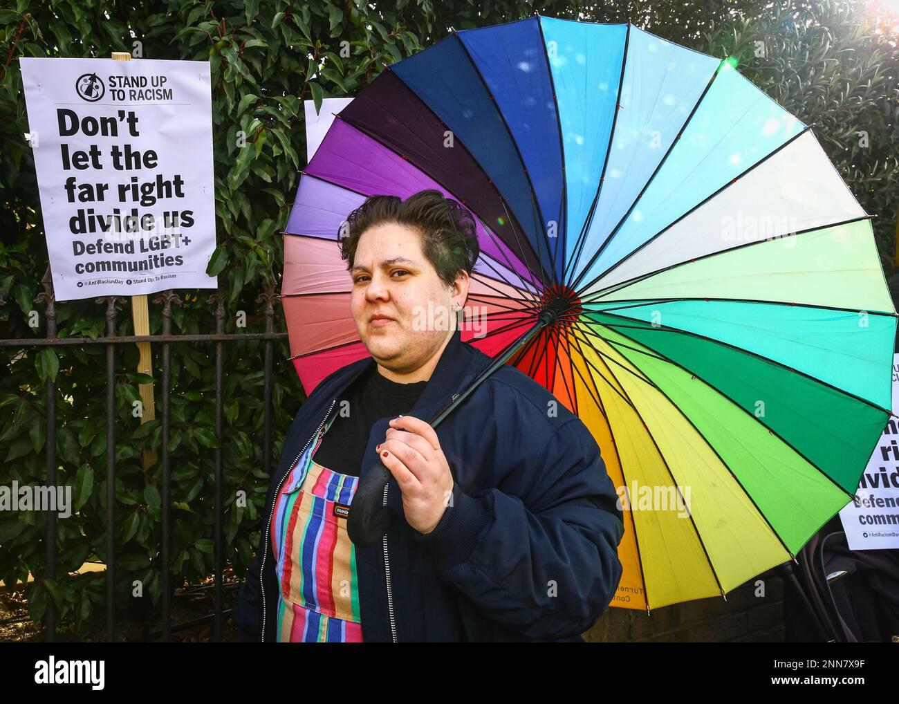 London, UK, 25th Feb 2023. More than 500 activists from 'Stand Up to ...