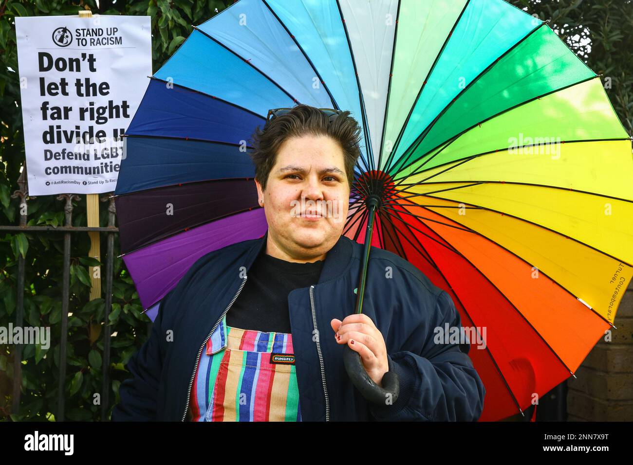 London, UK, 25th Feb 2023. More than 500 activists from 'Stand Up to ...