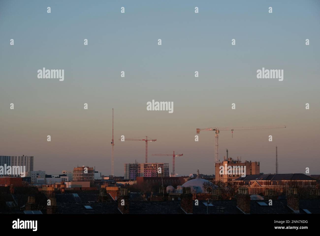 Liverpool city skyline, looking towards the University of Liverpool at ...