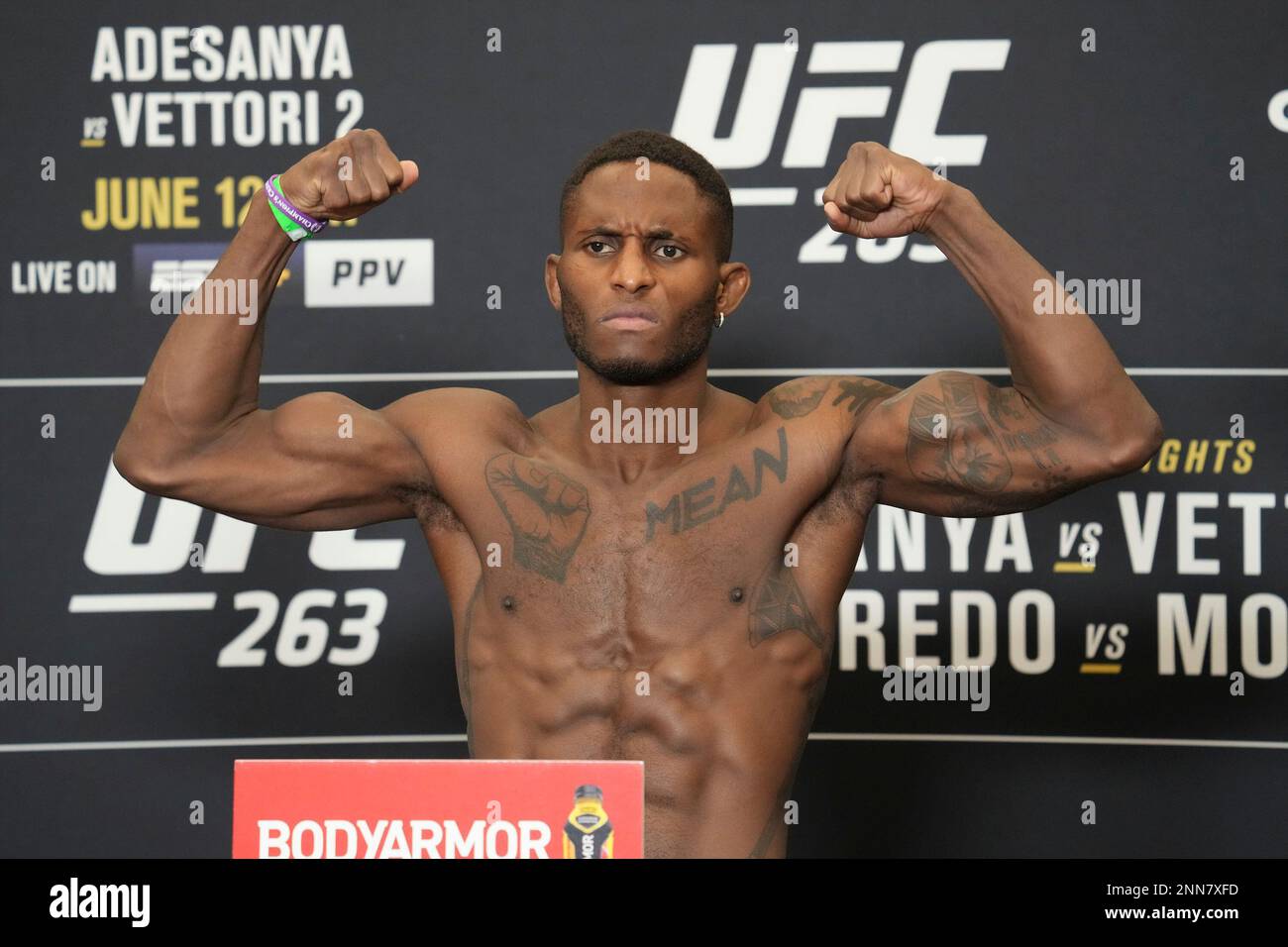 PHOENIX, AZ - JUNE 11: Hakeem Dawodu steps on the scale for the ...