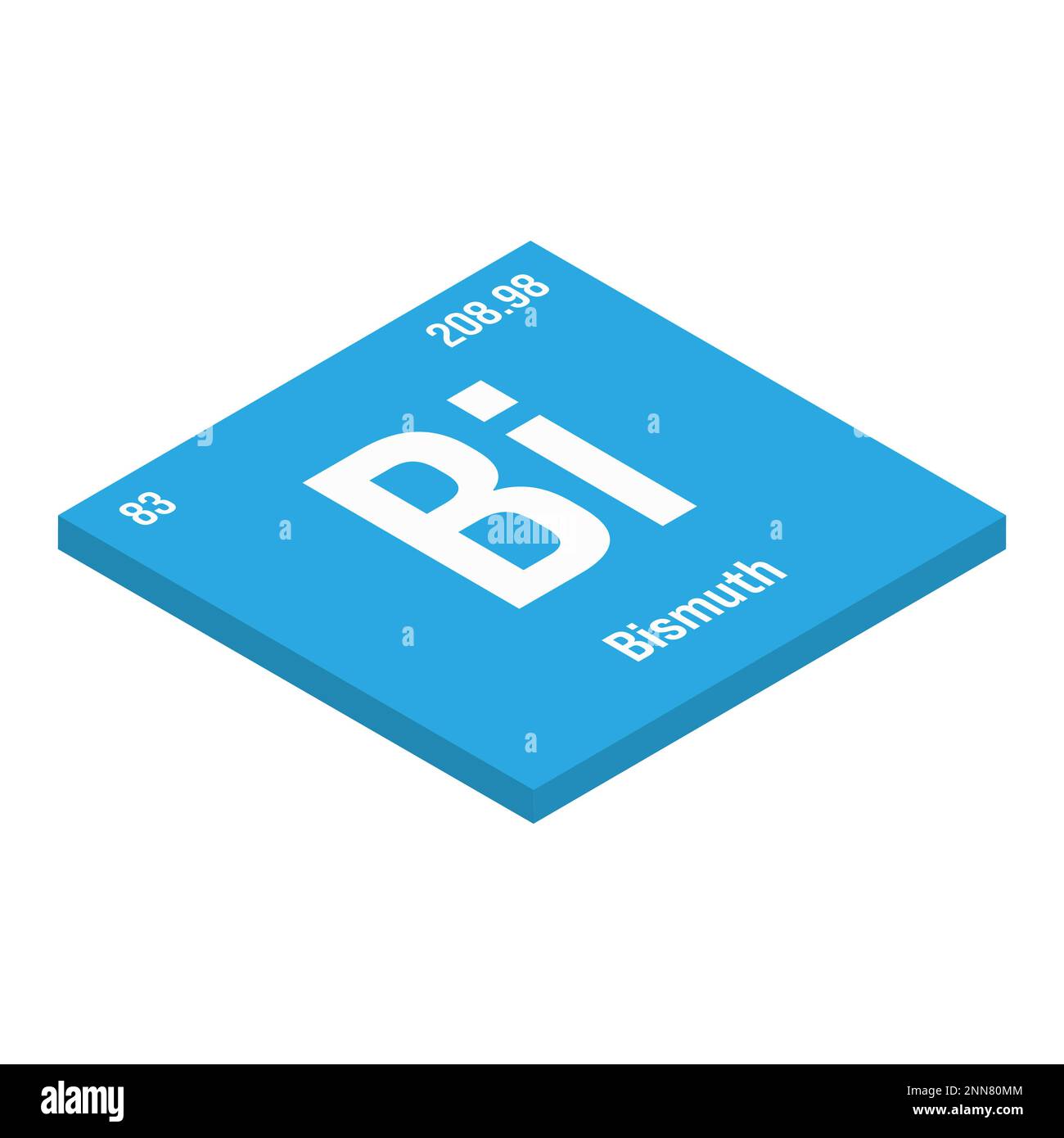 Bismuth, Bi, periodic table element with name, symbol, atomic number ...