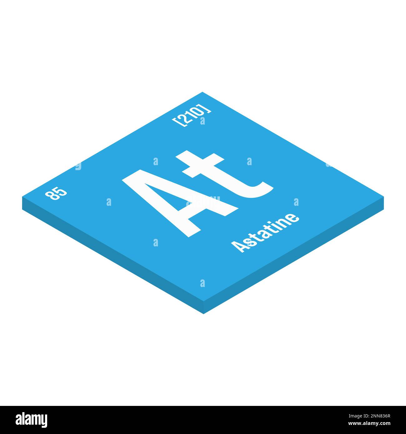 Astatine, At, periodic table element with name, symbol, atomic number ...