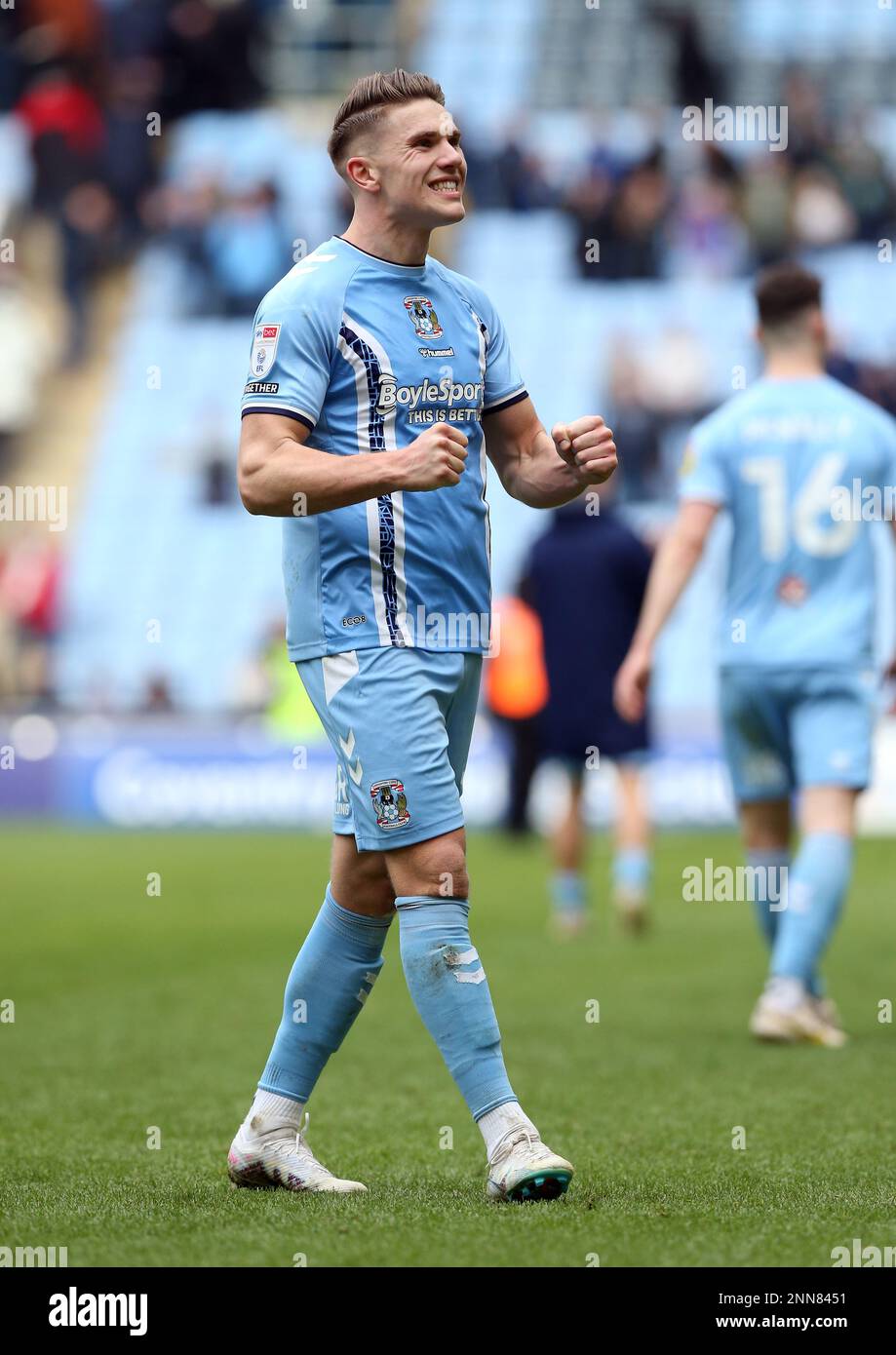 Coventry City's Viktor Gyokeres celebrates after the Sky Bet ...