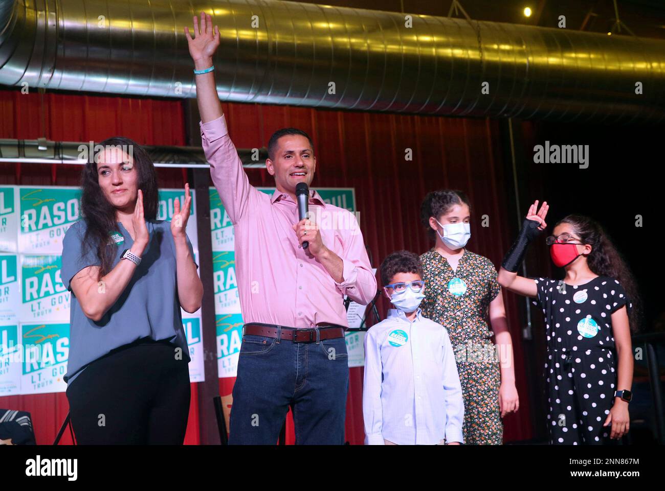 Del. Sam Rasoul D-Roanoke, speaks to his supporters surrounded by his ...