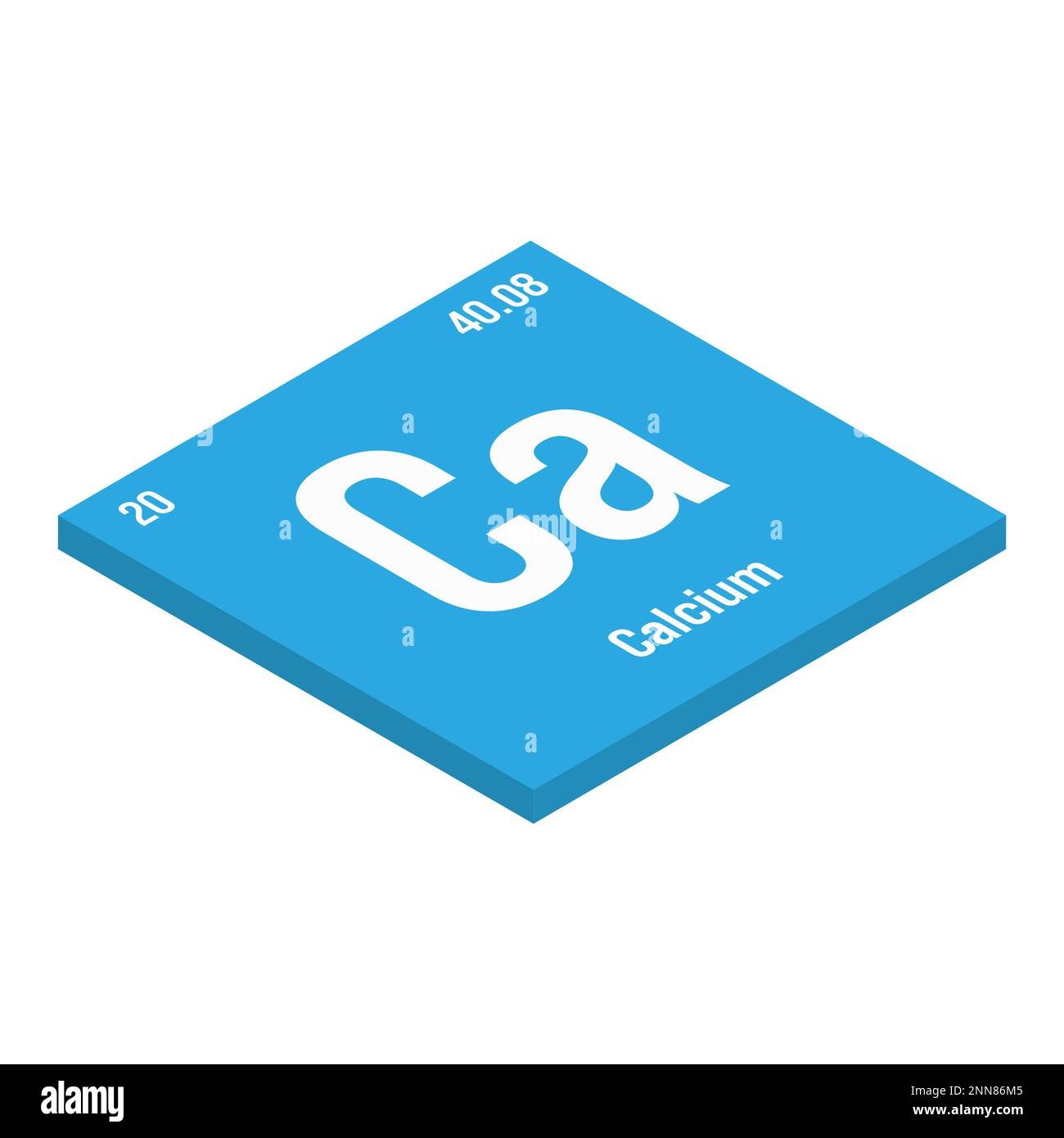 Calcium, Ca, periodic table element with name, symbol, atomic number ...