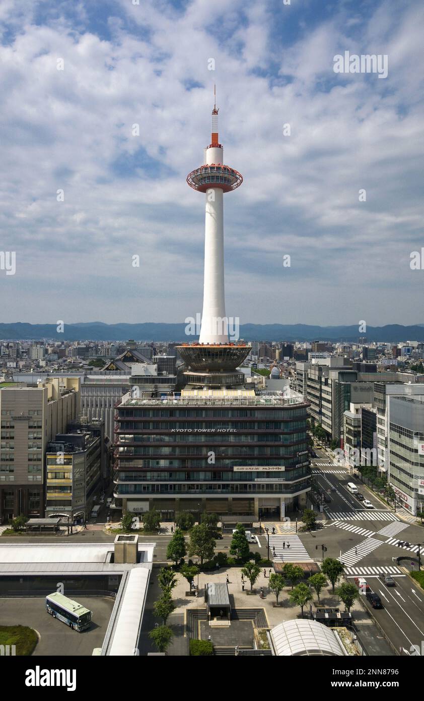 A picture taken on June 8, 2021 shows Kyoto Tower in Kyoto City, Kyoto ...