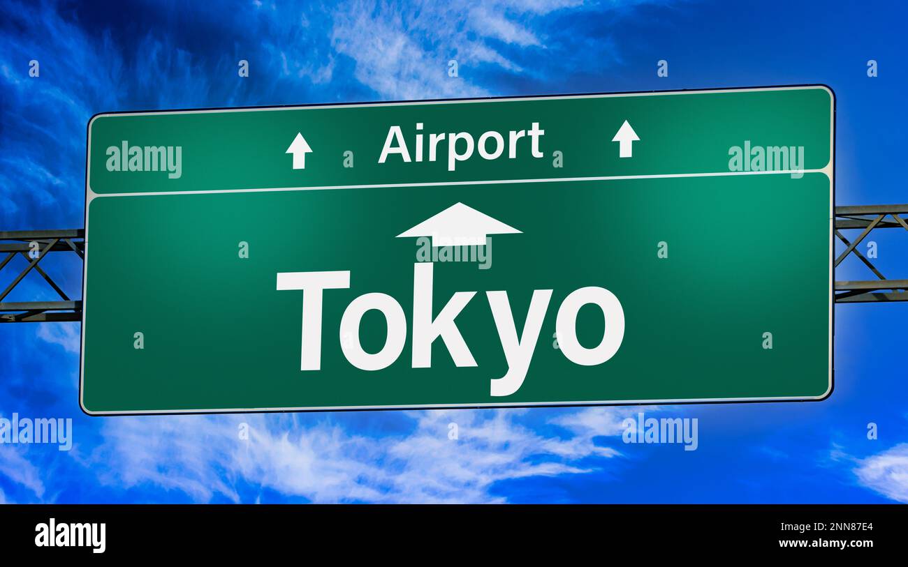 Road sign indicating direction to the city of Tokyo Stock Photo - Alamy