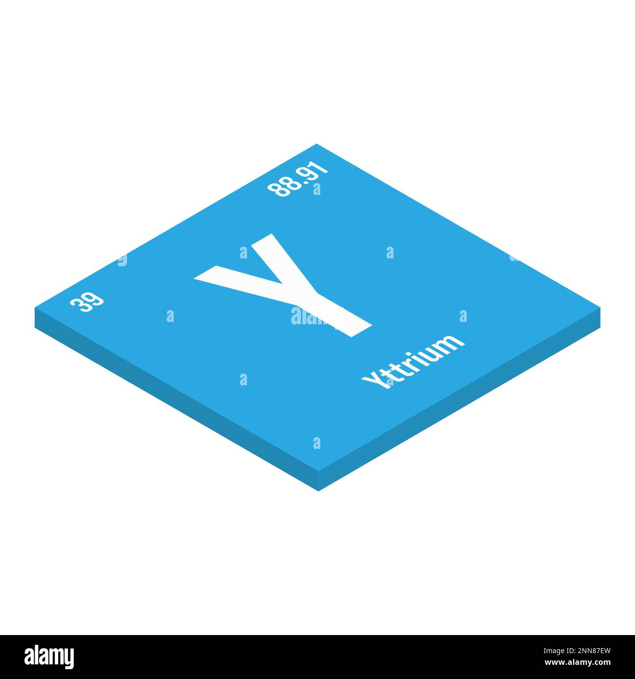 Yttrium, Y, periodic table element with name, symbol, atomic number and ...
