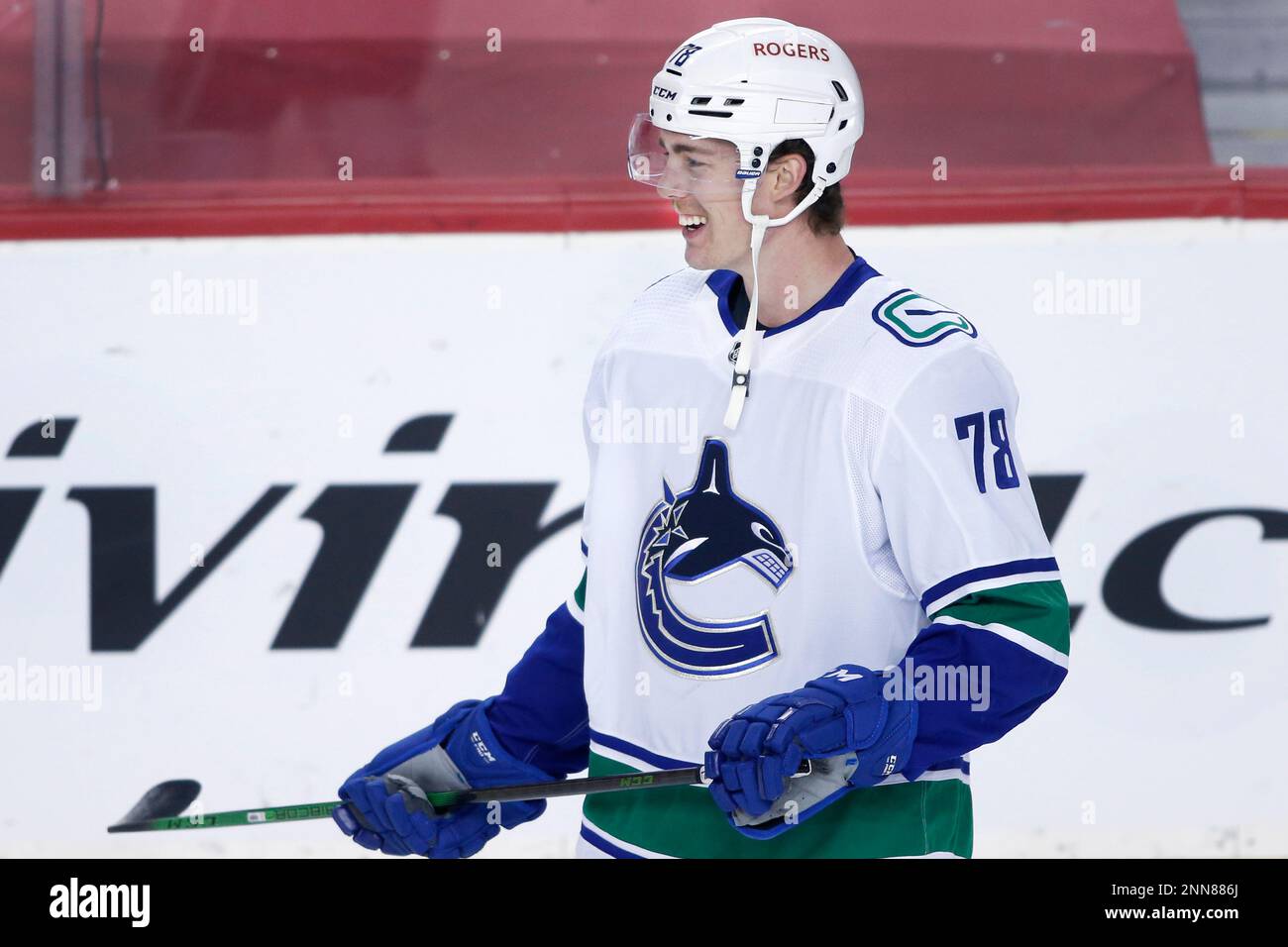 NHL profile photo on Vancouver Canucks player Kole Lind at a game ...