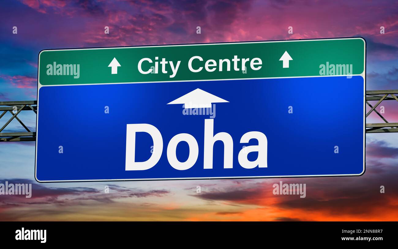 Doha qatar traffic sign hi-res stock photography and images - Alamy