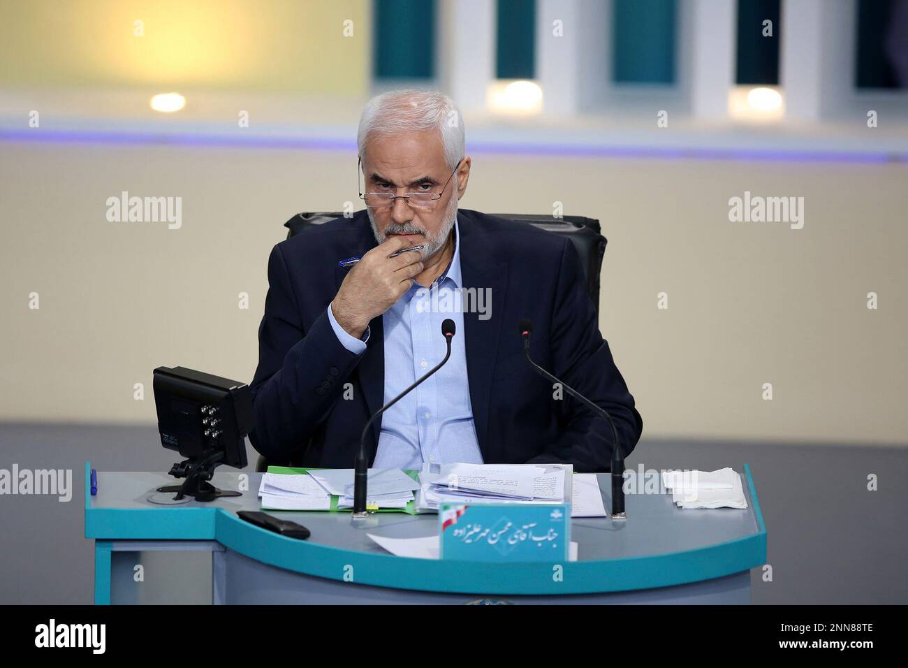 In this picture made available by Young Journalists Club, YJC, presidential candidate for June ...