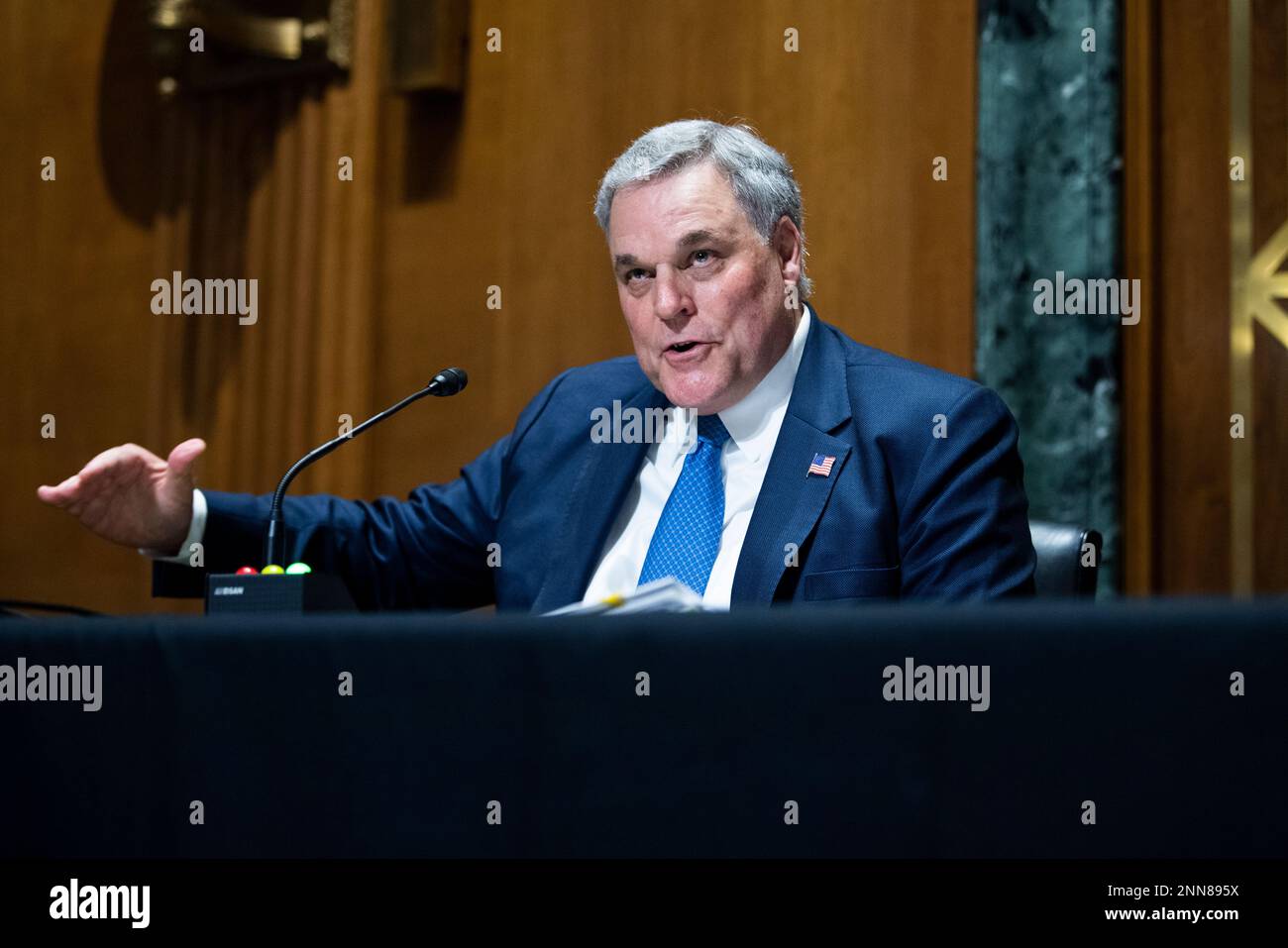 IRS Commissioner Charles Rettig testifies during a Senate Finance ...