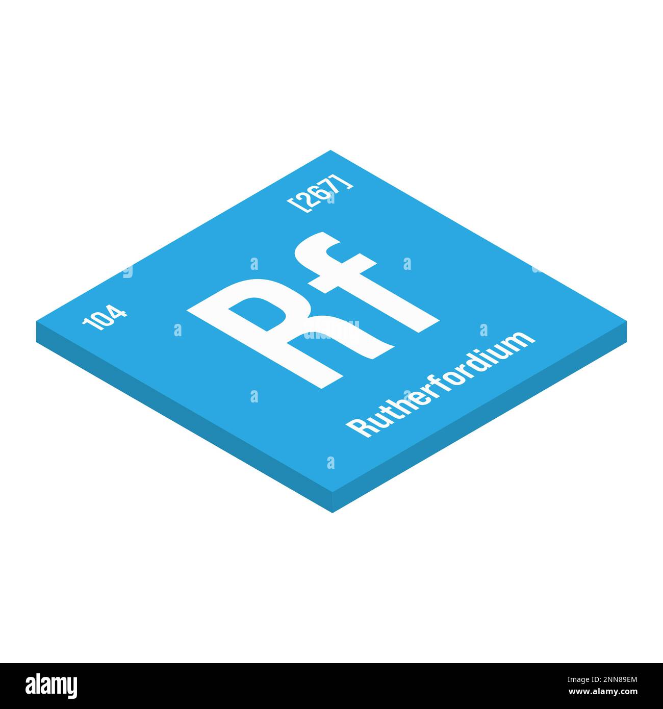 Rutherfordium, Rf, periodic table element with name, symbol, atomic ...