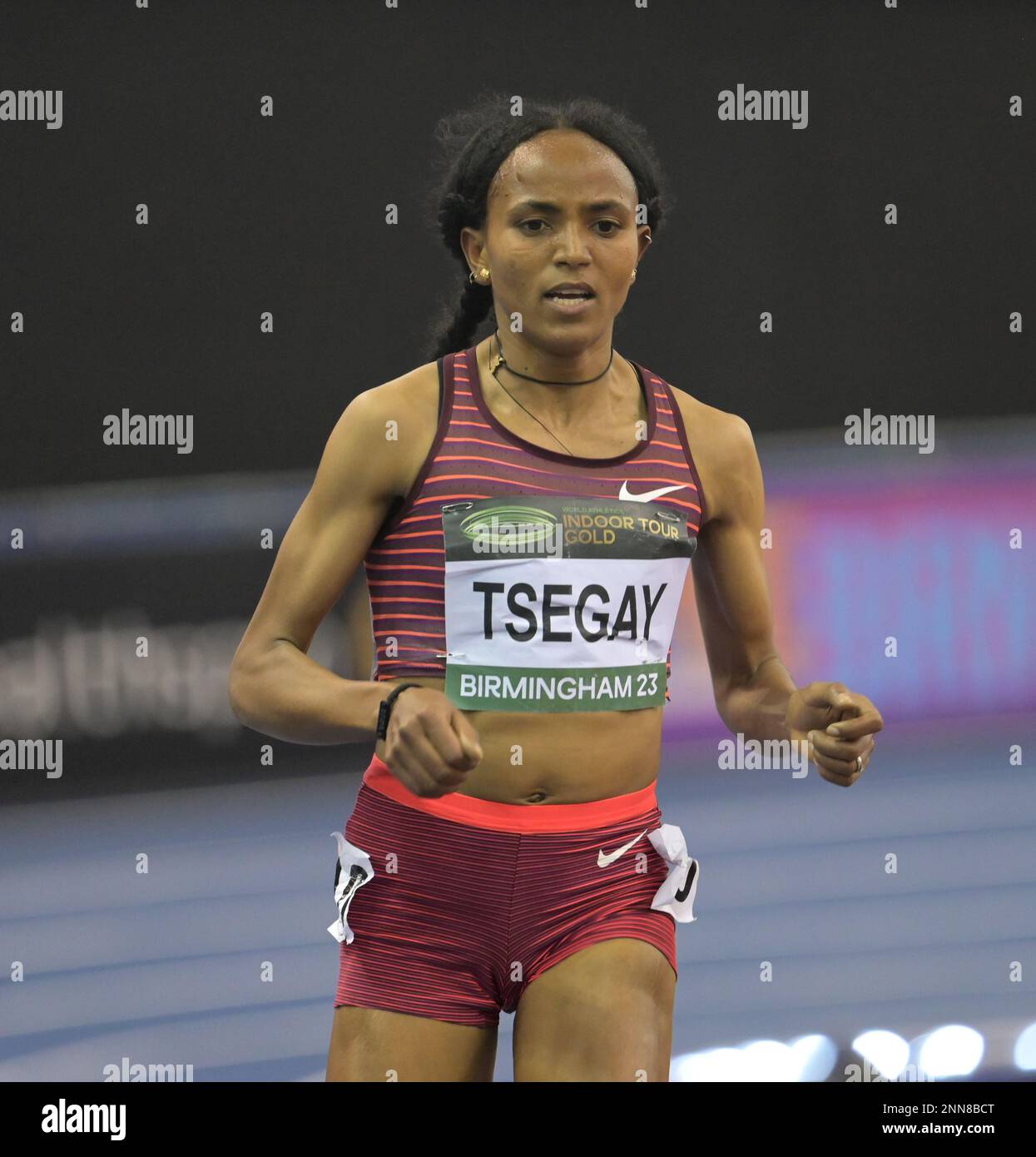 Birmingham, England. 25 February, 2023. Gudaf Tsegay narrowly misses ...