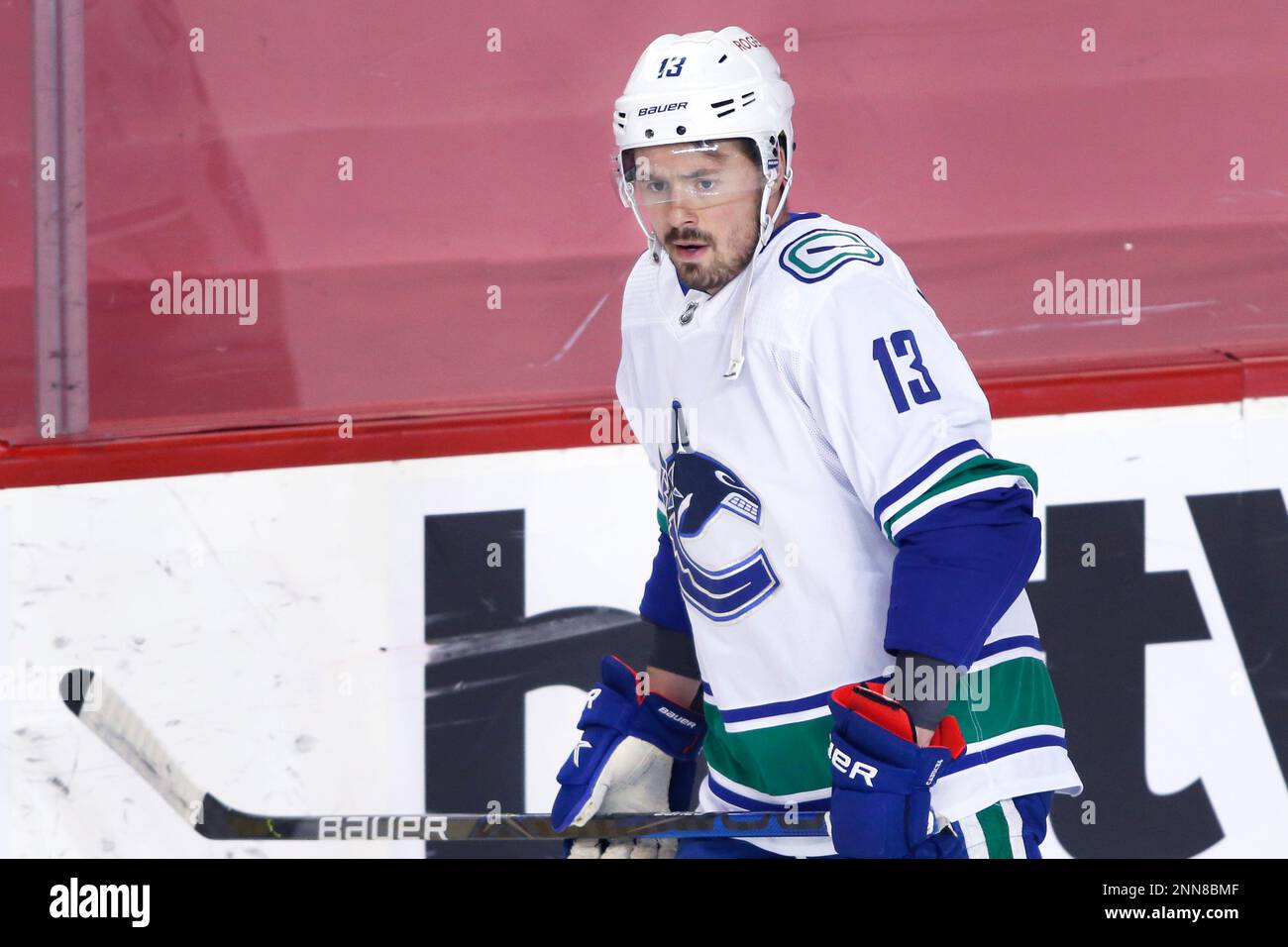 NHL profile photo on Vancouver Canucks player Jayce Hawryluk at a game ...