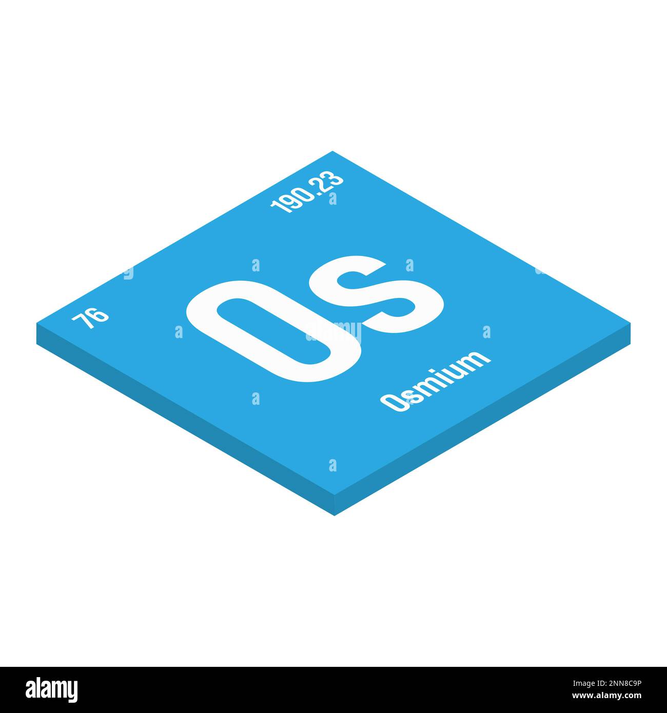 Osmium, Os, periodic table element with name, symbol, atomic number and ...