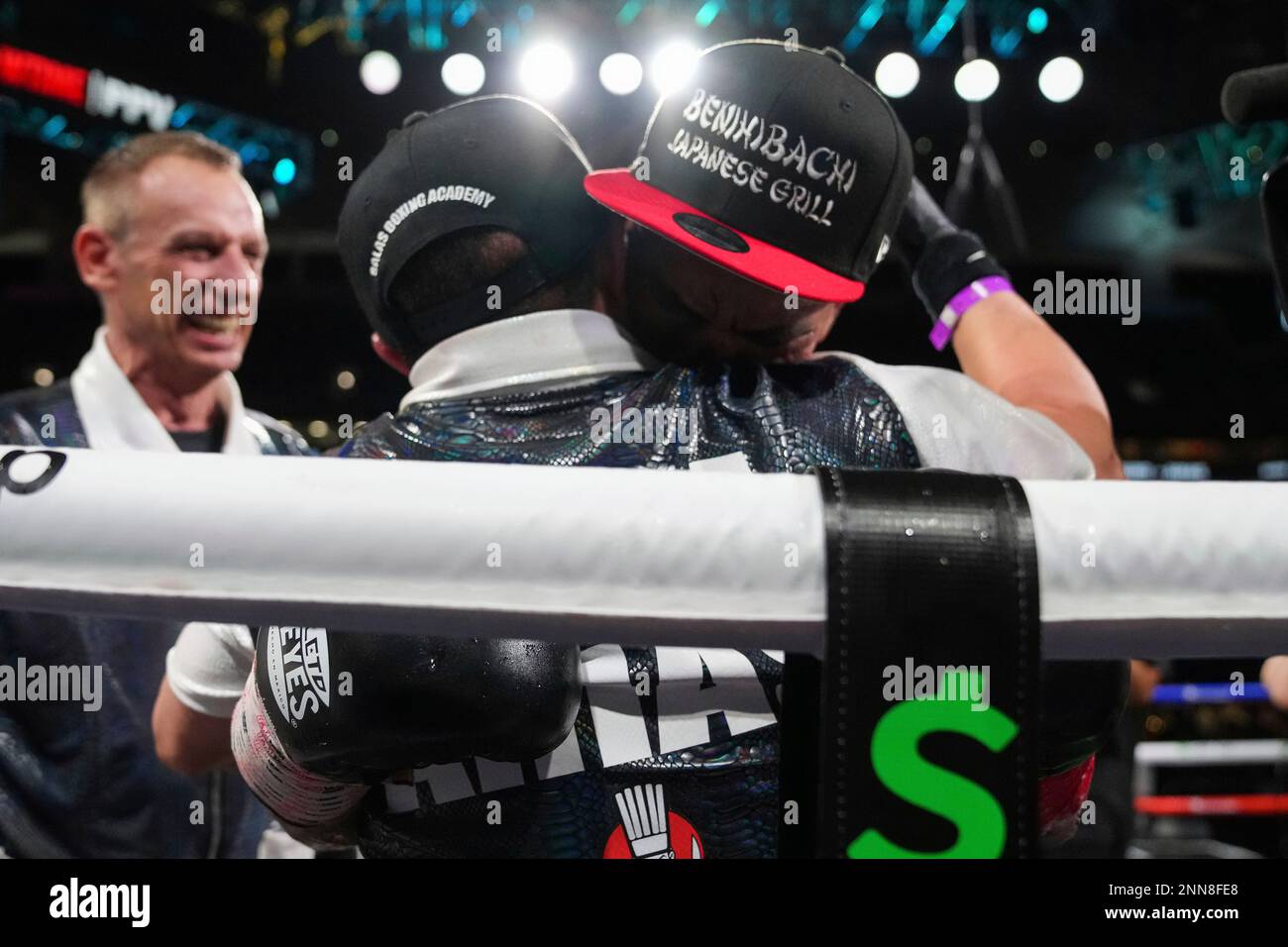 Boxer Luis Arias celebrates after defeating Jarrett Hurd (not pictured ...