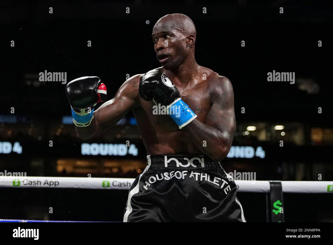 Former NFL wide receiver Chad "Ochocinco" Johnson during a boxing ...