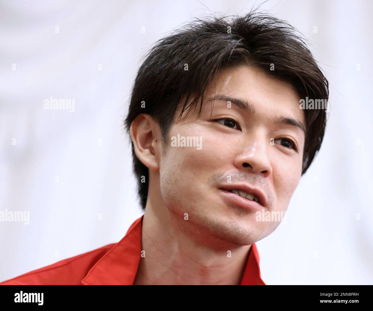 Japanese artistic gymnast Kohei Uchimura poses during an interview in ...