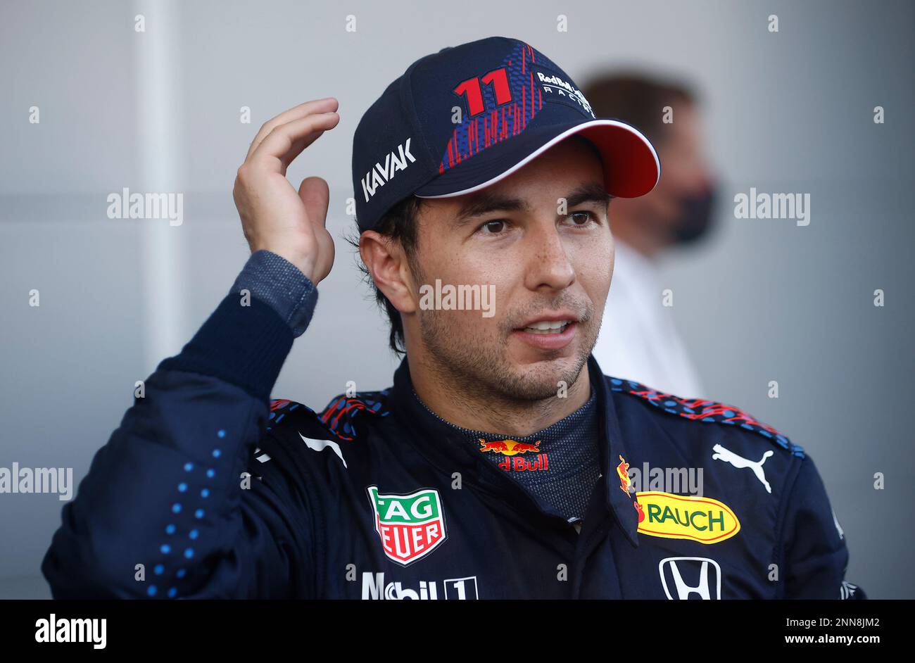 Red Bull driver Sergio Perez of Mexico after winning the Formula One ...