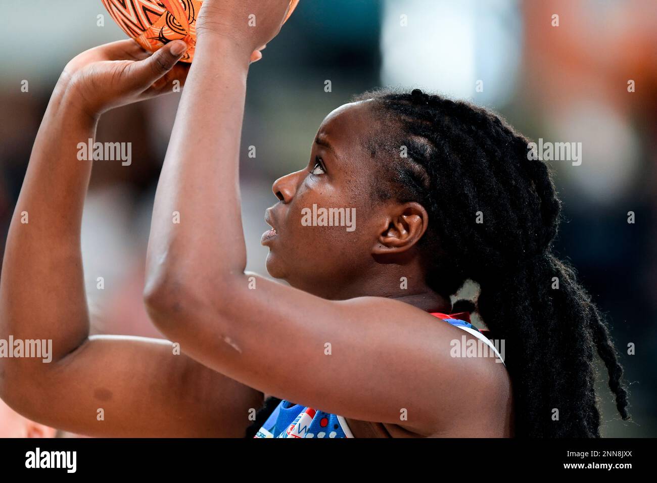 SYDNEY, AUSTRALIA - JUNE 06: Sam Wallace of the NSW Swifts shoots for ...