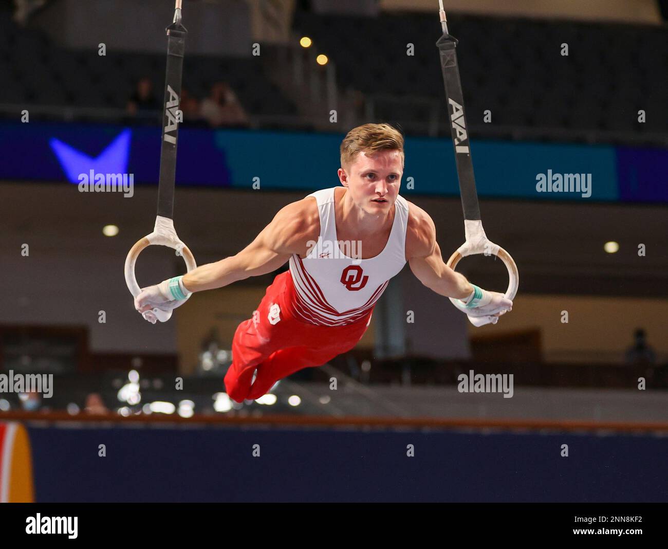 June 5, 2021: Allan Bower performs on the rings during Day 2 of the ...