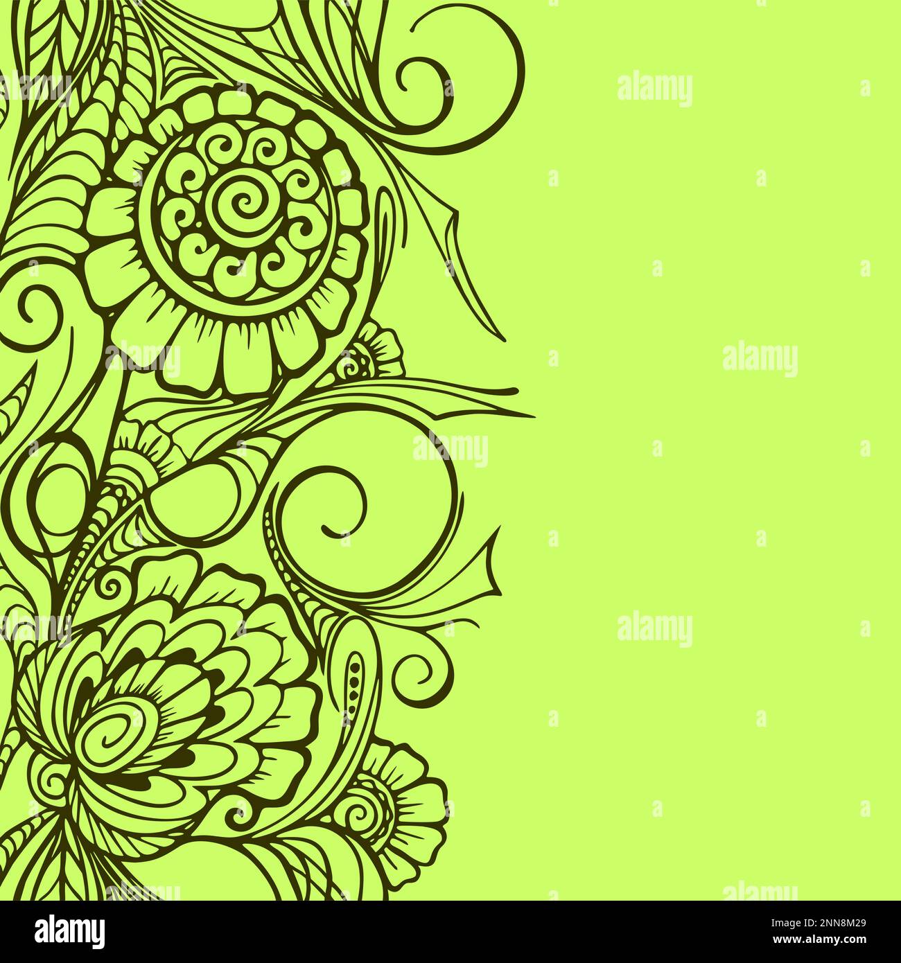 seamless floral border on light green background, floral graphic repeat ...